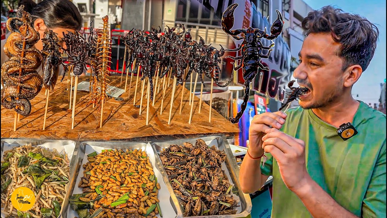 Scorpions, Snake, Spider Eating In Bangkok Street l Thailand Street ...